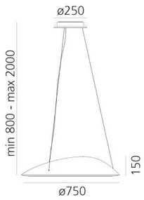 Artemide 1401010APP-LED Stmívatelný lustr na lanku AMELUNA LED/41W/230V 3000K