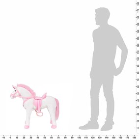 vidaXL Marketos Stojící plyšová hračka jednorožec bílý a růžový XXL