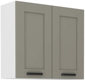 Kuchyňská skříňka LUNA 80 G-72 2F korpus: bílá, barva dvířek: světle šedá CLAY