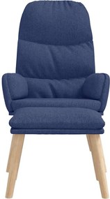 Relaxační křeslo se stoličkou modré textil 3097346