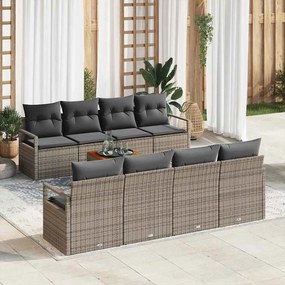 Sada zahradních pohovek 9 ks Šedá polyratan 3347678