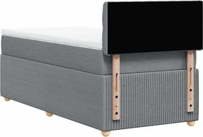 Box spring postel s matrací světle šedá 90x200 cm textil 3287346