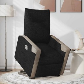 Zvedací polohovací křeslo černé textil 3324092