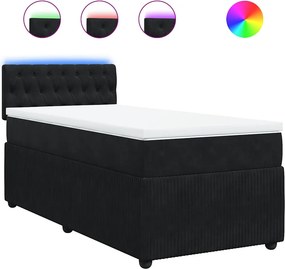 Box spring postel s matrací černá 80 x 200 cm samet 3289898