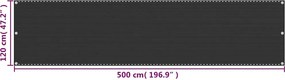Balkónová zástěna HDPE 120 x 500 cm antracitová 310846