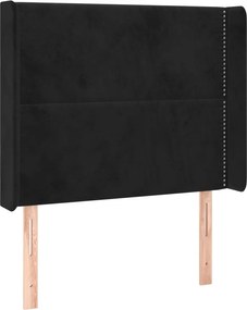 Box spring postel s matrací a LED černá 90x190 cm samet 3139477
