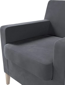 Potah na křeslo IKEA Karlstad barva šedá látka lesklé, sametová