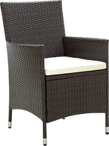 Zahradní židle s poduškami 4 ks polyratan hnědé 316687