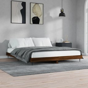 Rám postele hnědý dub 120 x 200 cm kompozitní dřevo
