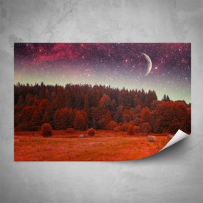 Plakát - Červený les (60x40 cm) - PopyDesign