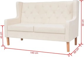 2místná pohovka textil krémově bílá 245450
