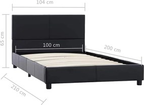 Rám postele černý umělá kůže 100 x 200 cm 284769