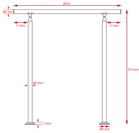 PEPU Zábradlí na schodiště  80 cm