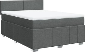 Box spring postel s matrací tmavě šedá 140x200 cm textil 3287085