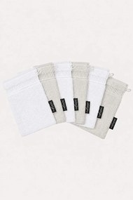Výhodná sada froté mycích žínek SOFT, 6 ks Bílá / Světle šedá