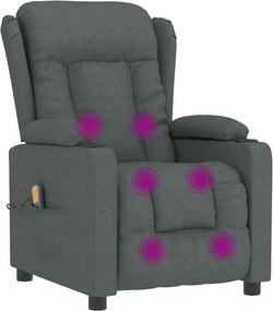 Masážní křeslo tmavě šedé textil 339059