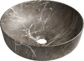 Sapho Sapho, RONDEA keramické umyvadlo na desku průměr 41cm, breccia mramor, AR445BM