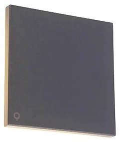 Designová nástěnná lampa šedý hliník 15 cm vč. LED 9W - Skyf