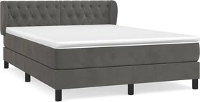 Box spring postel s matrací tmavě šedý 140 x 190 cm samet 3127668