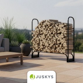 Juskys Venkovní stojan na palivové dřevo s krytem Velikost: M