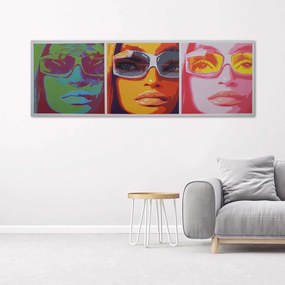 Gario Obraz na plátně Barevný obličej ženy v brýlích Rozměry: 90 x 30 cm