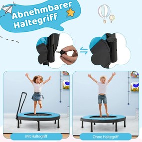 Costway Ø102 cm dětská trampolína s odnímatelnou rukojetí mini trampolína do 100