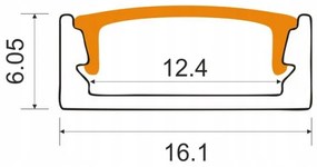 ECOLIGHT Přisazený LED profil černý + černé stínidlo 1M