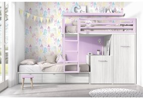 55mood - Dětský pokoj s patrovou postelí, skříňkou a výsuvným stolem