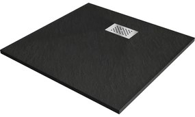 Mexen Hugo čtvercový sprchový kout SMC 90 x 90 cm, černý, kryt inox - 42709090-X
