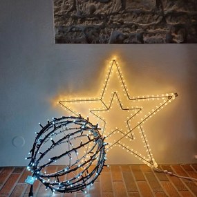LED světelná koule, ledově bílá, pr. 40 cm, černý kabel