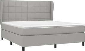 Box spring postel s matrací světle šedá 180 x 200 cm textil 3127981