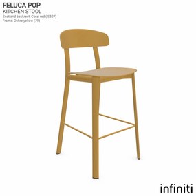 Kuchyňská židle Feluca Pop Barva kovové konstrukce: Ochre yellow 79, Barva sedáku a opěradla z recyklovaného plastu: Ochre yellow IS529