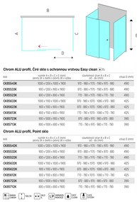 Mereo Mereo, Sprchový kout, Lima, obdélník, pev.díl x zasunovací dveře x pev.díl, chrom ALU, sklo Point, CK85532K