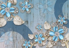 Fototapeta - Modré květy (245x170 cm)