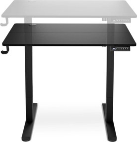 Elektrický psací stůl 88 x 60 cm Barga - černý