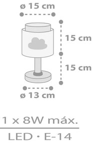 Dalber 76011E - Dětská lampička BABY DREAMS 1xE14/8W/230V šedá