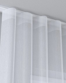 Záclona na řasící pásce Wave barva krémová látka poloprůhledná, pletený vzor, vzorované