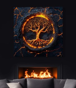 Obraz na plátně - Strom života Lava Grande FeelHappy.cz Velikost obrazu: 100 x 100 cm