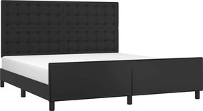 Rám postele s čelem černý 160x200 cm umělá kůže 3125579