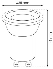 LED žárovka GU10 teplá 3000k 3w 150 lm mini