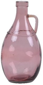San Miguel VIDRIOS SAN MIGUEL !RECYCLED GLASS! Váza z recyklovaného skla s uchem, 26 cm, růžová