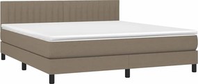 Box spring postel s matrací a LED taupe 160x200 cm textil 3133329