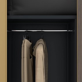 Víceúčelová kovová skříň antracitová / ořech, 900x1850x450 mm: DAWID Eco Design