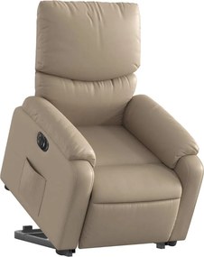 Elektrické zvedací polohovací křeslo cappuccino umělá kůže 3204906