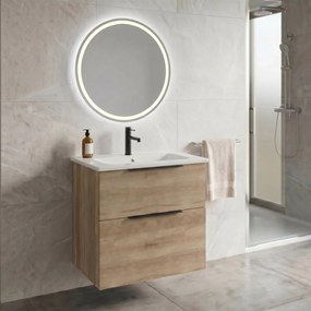 Sapho Cirasa koupelnový set 60 cm s umyvadlem a LED zrcadlem dub alabama KSET-093