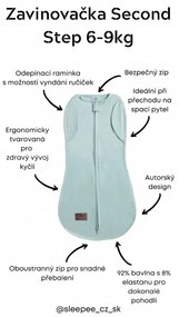 Sleepee Bavlněná zavinovačka od 6,5 kg RŮŽOVÁ + čepička ZDARMA