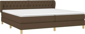 Box spring postel s matrací tmavě hnědá 200x200 cm textil 3127072