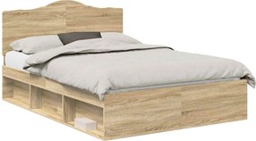 Rám postele s čelo Sonoma dub 150 x 200 cm Masivní borové dřevo 3413292