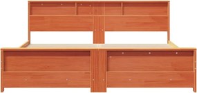 Rám postele s čelo Voskově hnědá 200 x 200 cm Masivní borovice 3394215