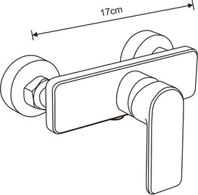 Mexen Cetus sprchová baterie, černá, 744340-70